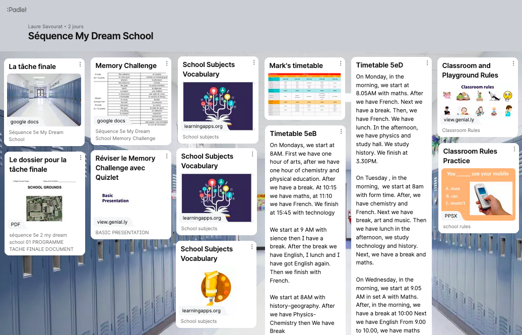 Les Padlets de séquence – Mrs Savourat